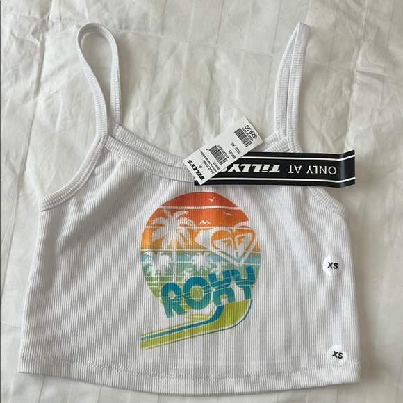Roxy | Tops | Nwt Roxy White Tropical Graphic Tank Top Xs | Poshmark